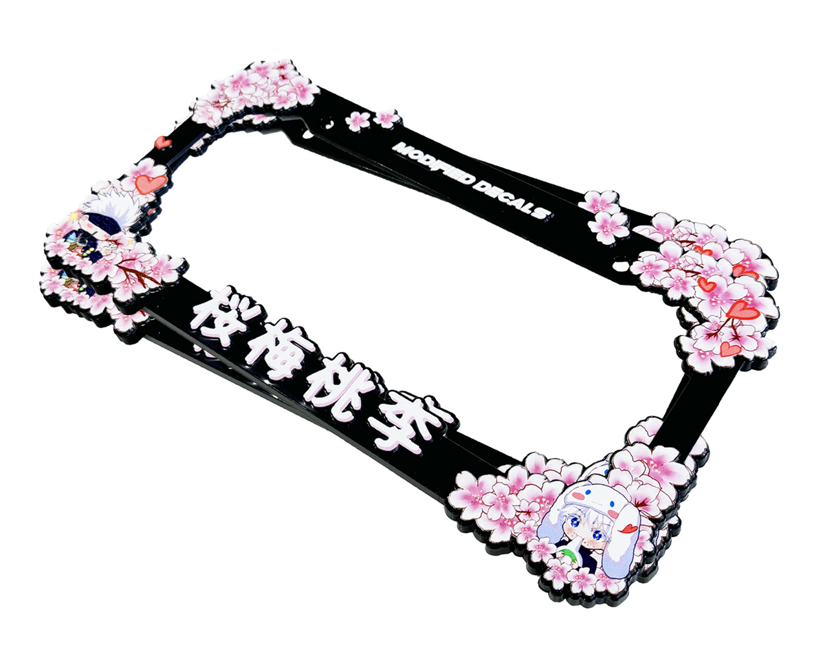 Sakura Gojo License Plate Frame 🌸 – Modified Decals INC